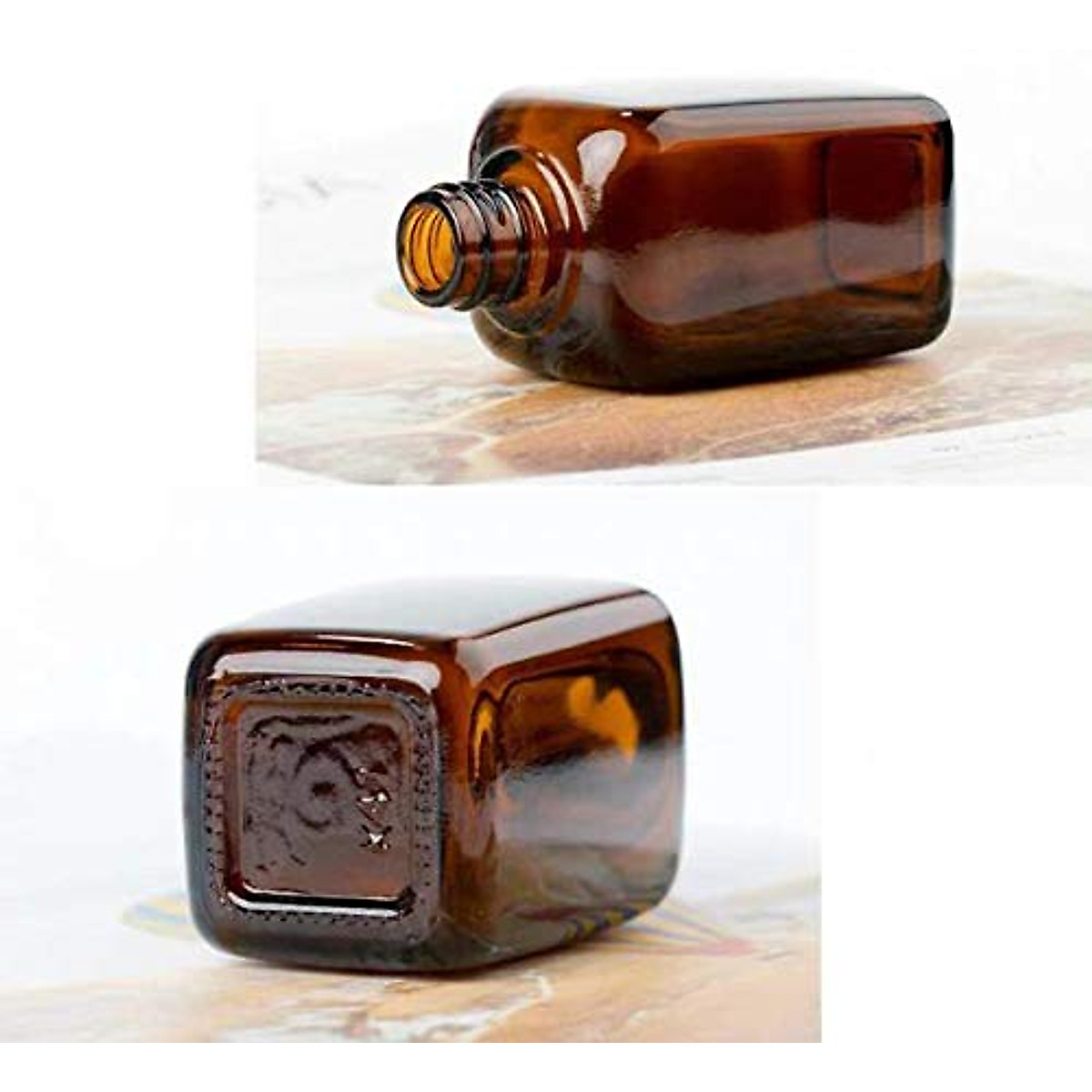 ericotry 3PCS 100ml Empty Refillable Square Amber Glass Cream Lotion Pump Bottles for Makeup Face Cream Facial Cleanser Toiletries Toner Liquid Travel Containers Emulsion Essential Oil Dispenser