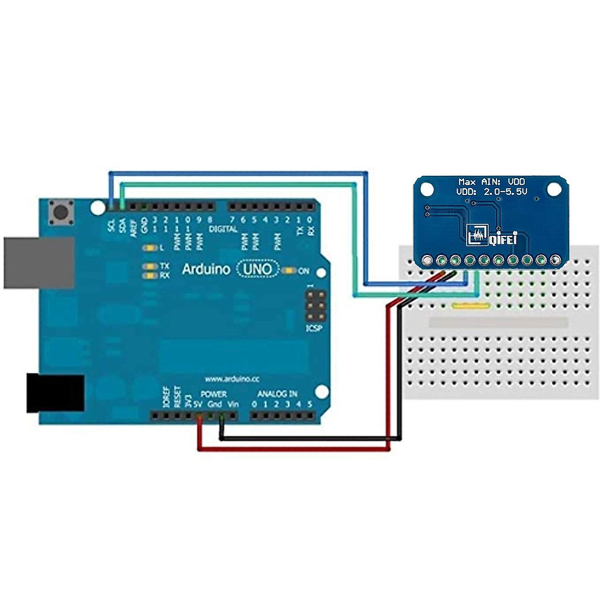 Weewooday 6 Pieces ADS1115 Analog-to-Digital Converter 16 Bit ADC 4 Channel Module Converter with Programmable Gain Amplifier ADC Converter Development Compatible with Arduino/Raspberry Pi