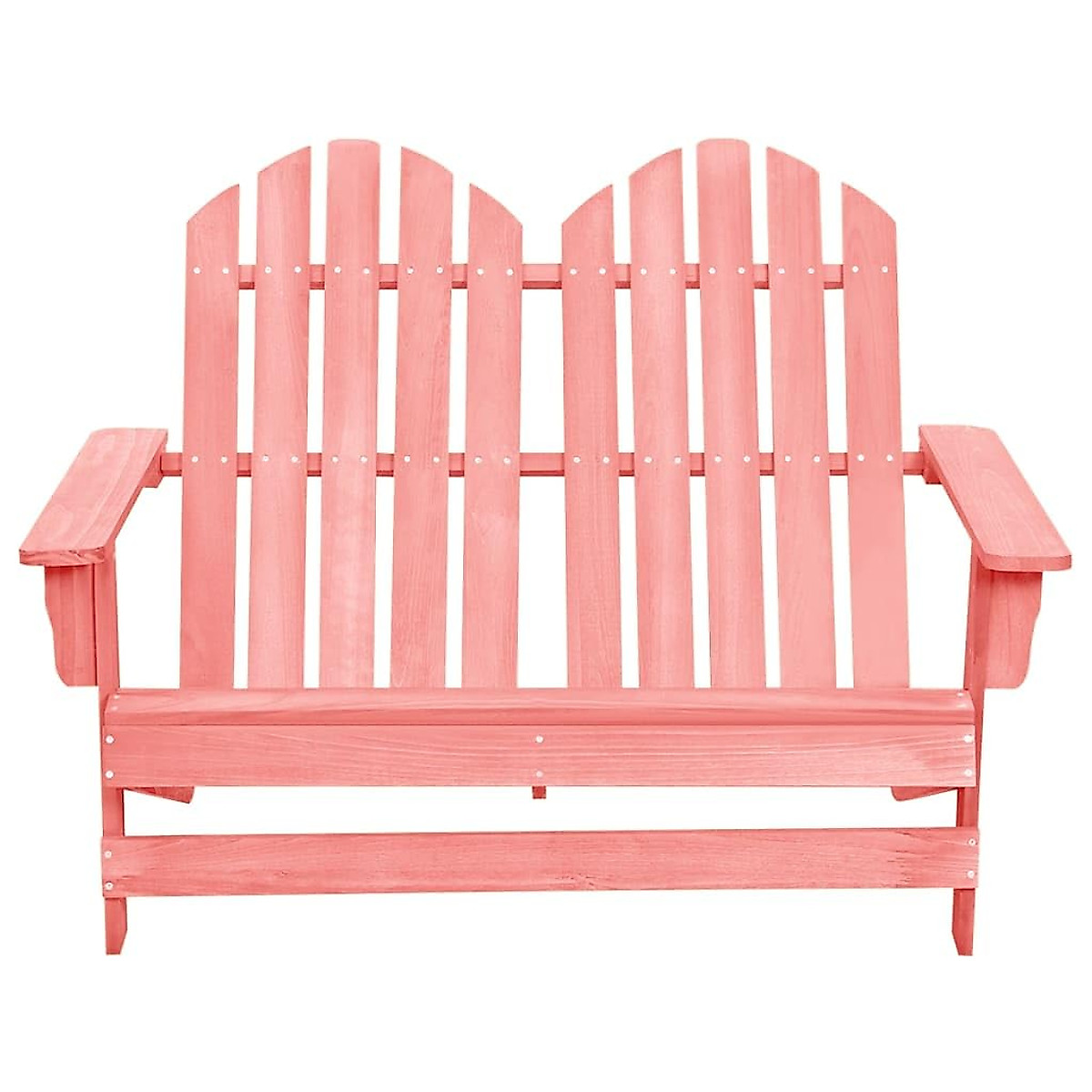 Tidyard 2-Seater Patio Adirondack Chair Solid Wood Fir Pink Outdoor Fire Pit Chair Wooden Garden Armchair for Porch Pool Lawn Deck Backyard Balcony Outdoor