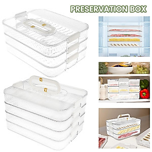 Tzdxfgl Deli Meat Container for Fridge, 3 Layer Bacon Meat Container for Refrigerator with Date Recording Function, Food Grade Food Organizing Box, Removable Bacon Keeper Fridge for Home