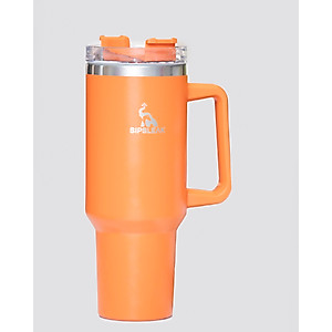 Du&Kha SIPSLEAK 40 Oz Tumbler with Handle and Straw – Stainless Steel Insulated Tumblers with 2 Lids, 2 Straws, Straw Brush – Portable and Reusable Coffee Tumbler Travel Coffee Mug Keeps Hot and Cold