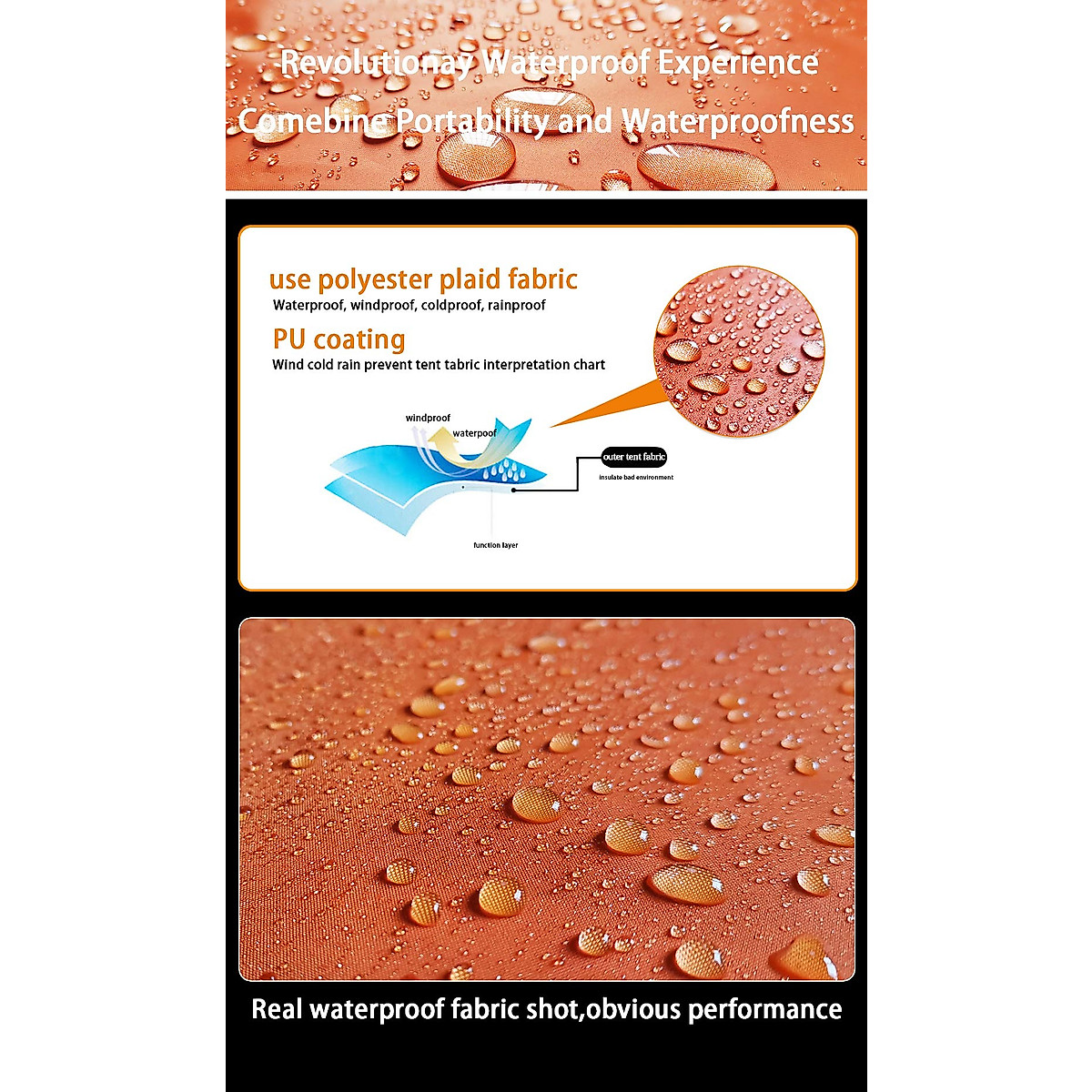 camppal 1 Person Tent Backpacking Camping Hiking Mountain Hunting Tent Lightweight and Waterproof for 4 Season Extreme Space Saving Single Bracket (Orange-with skirt)