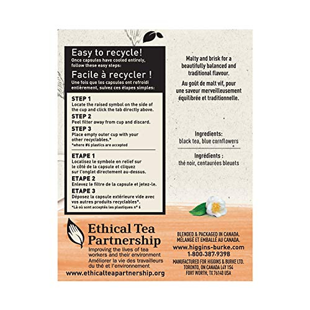 Higgins & Burke Orange Pekoe, Loose Leaf Black Tea, Keurig K-Cup Brewer Compatible Pods, 24 Count