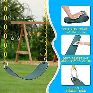 AGPTEK EVA Soft Plastic Swing Set, Seat with 66 Inch Heavy-Duty Rust-Resistant Chains, Suitable for Kids and Adults up to 250 lbs for Outdoors, Playground, Jungle & Gym