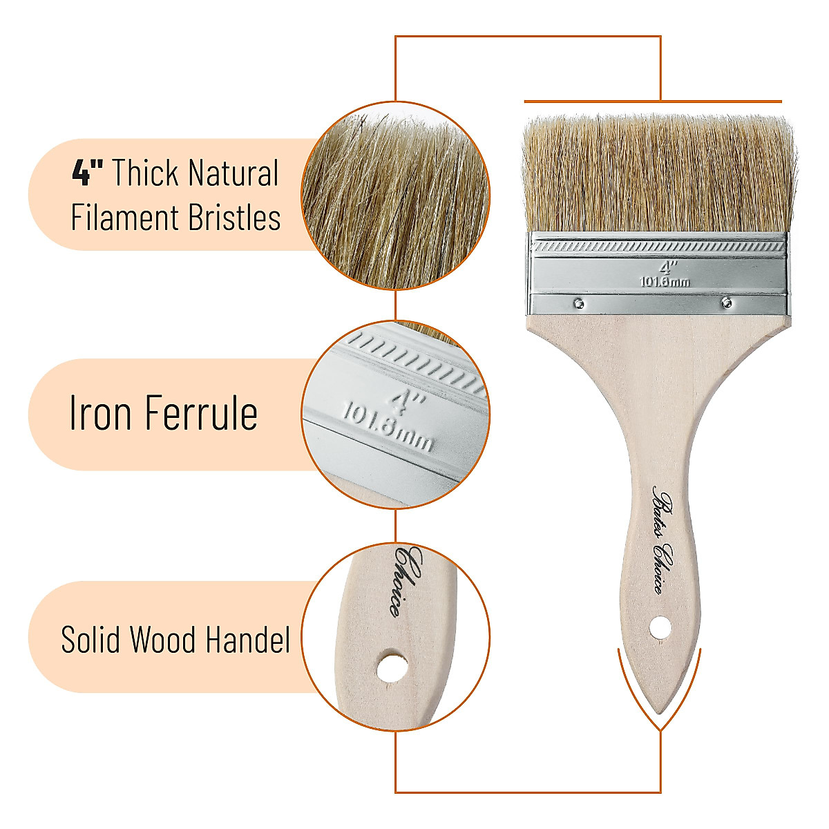 Bates- Chip Paint Brushes, 4 Inch, 12 Pack, Chip Brush, Brushes for Painting, Paint Brushes, Stain Brushes for Wood, Natural Bristle Paint Brush, 4 Inch Paint Brush, Chip Paint Brushes for Paint