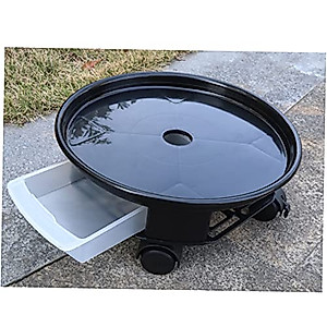 Yardwe Carts with Wheels Heavy Duty Pot Mover Caddy Potted Stand Rack Planters for Indoor Plants Plastic Planter Rack Flower Pots Base Tray Round Decorative Tray Movable Plant Caddy Dish