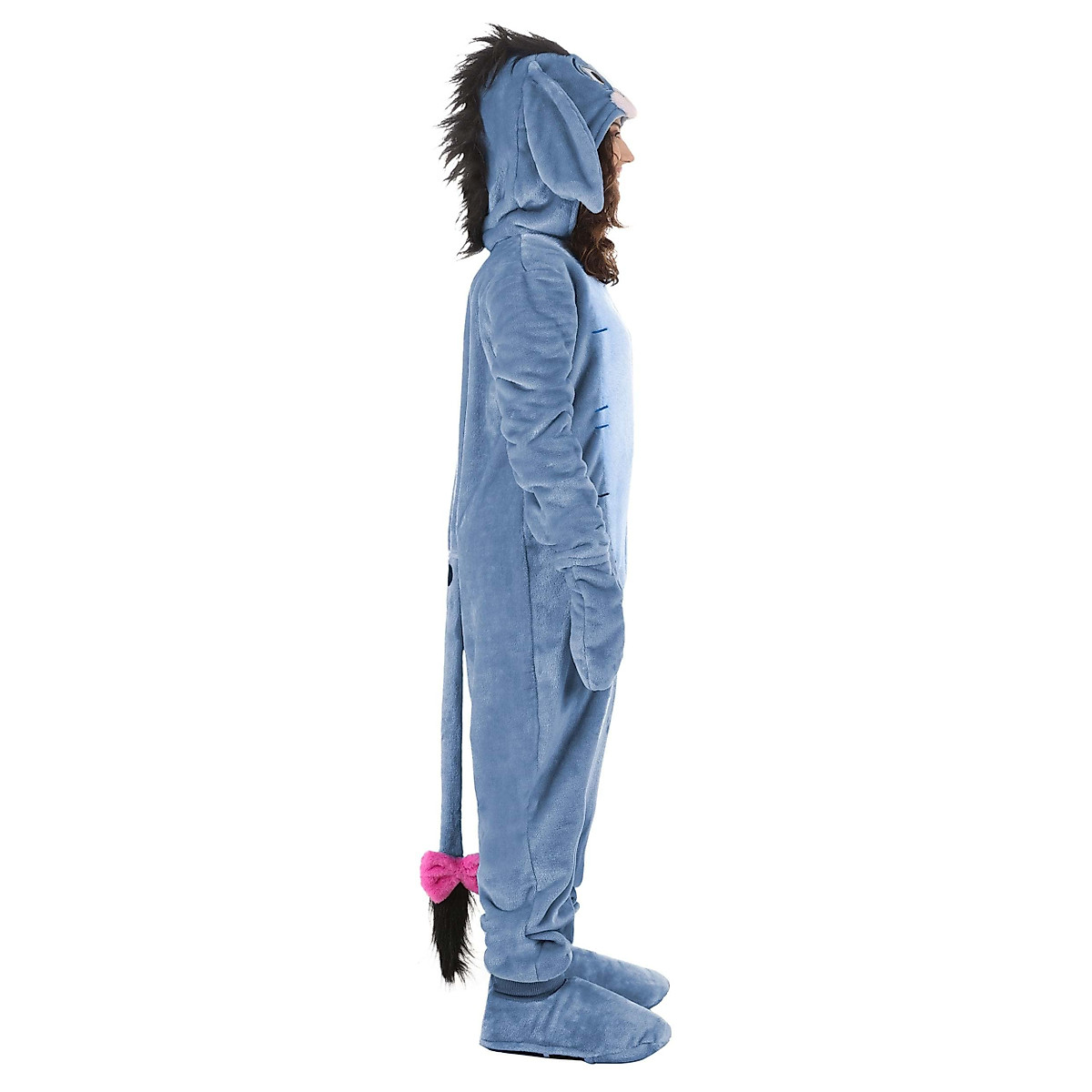Fun Costumes Deluxe Adult, Eeyore Hooded Onesie Suit from Disney's Winnie The Pooh, Licensed Outfit for Halloween and Cosplay Small Blue