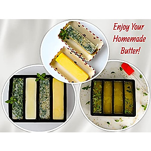 Silicone Ice Cube Tray for Water Bottles || Silicone Butter Molds with Spatula || Long Ice Cube Sticks for Whiskey, Cocktail, Herb Butter || Pack of 2 With Spatula