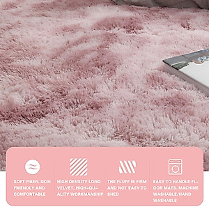 Large Super Soft Carpet - 31.5x63 Inch Fluffy Shaggy Fuzzy Plush Thick Rugs for Bedroom Living Room Cute Room Nursery Room - Carpet Rugs Decor - for Girls Boys (Purple)