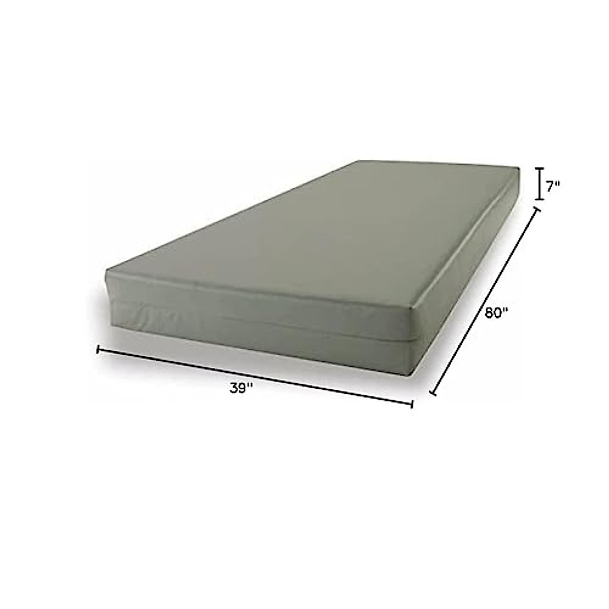Mielmoon Waterproof Foam Mattress Vinyl Multipurpose Medium Firm Plush, Double Sided Made in USA,Mattress in a Box for Pain Relief (7 inch, Twin XL)