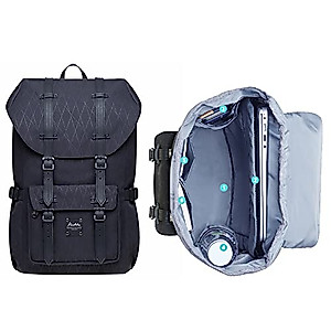 KAUKKO Laptop Travel Backpack, Outdoor Rucksack Fits 15.6 Inch Laptop(18-Black)