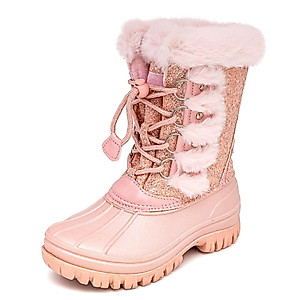 LONDON FOG Girls Youth and Toddler Icelyn Cold Weather Warm Lined Snow Boot girls boot in youth and toddler sizes pink size 9
