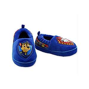 Josmo Kids Paw Patrol Chase Marshall Toddler Boys Plush Aline Slippers (7-8 M US Toddler, Blue/Red)