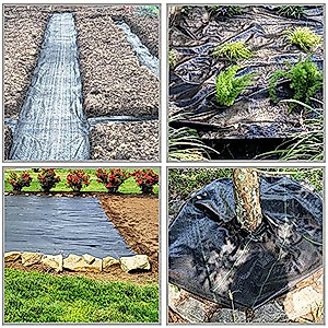 Inslat 5oz Weed Barrier Landscape Fabric Heavy Duty, 1.4 X 100 Ft Pro Ground Cover Garden Lawn Fabric Weed Cloth Control Block Mat for Flower Bed Vegetable Black