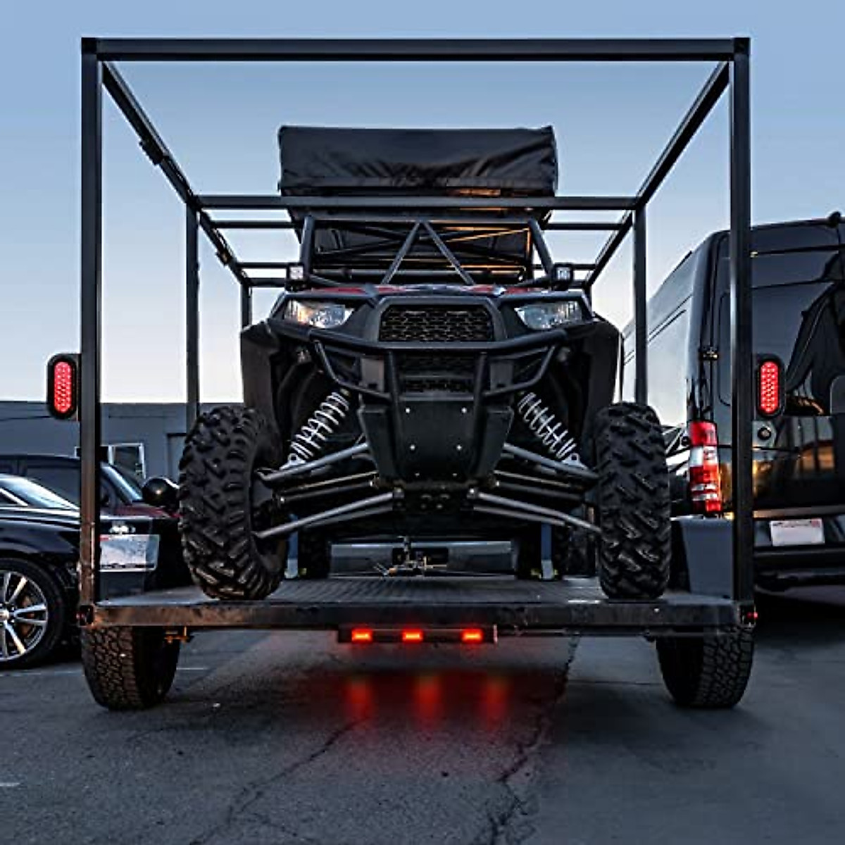 Nilight TL-11 1PC Red 9 LED ID Bar Marker Tail Black Stainless Steel Bracket for Truck Trailer Boat Identification Light, 2 Years Warranty