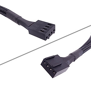 Fancasee (4-Pack) 4 Pin PWM Fan Power Supply Cable PC Internal Motherboard Fan Power Extension Cable Adapter Cord Wire for Computer ATX Case 4-Pin / 3-Pin Cooling Fans Cable (10.5 inch)