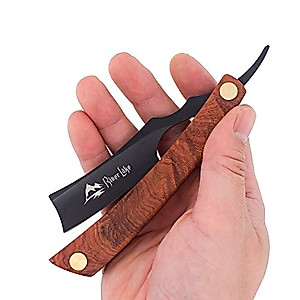 Professional Men's Straight Razor - Shaving Kit with Genuine Leather Carrying Case Straight Edge Razor, Perfect Shave (Black)…