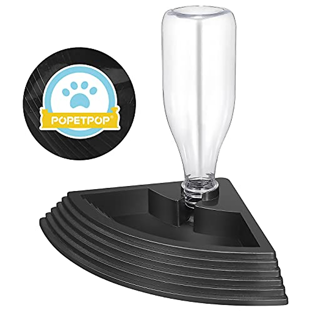 POPETPOP Reptile Water Bowl-Automatic Reptile Water Fountain-Turtle Water Dispenser Bottle Tortoise Food Water Bowl Feeding Dish for Lizards Snake-Black