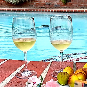 Lily's Home Unbreakable Chardonnay White Wine Glasses, Made of Shatterproof Tritan Plastic, For Indoor and Outdoor Use, Reusable and Dishwasher-Safe, Crystal Clear. 12 oz. Each, Set of 2