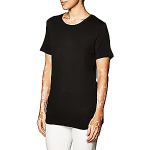 WonderWink Women's Silky Short Sleeve Tee, Black, Large