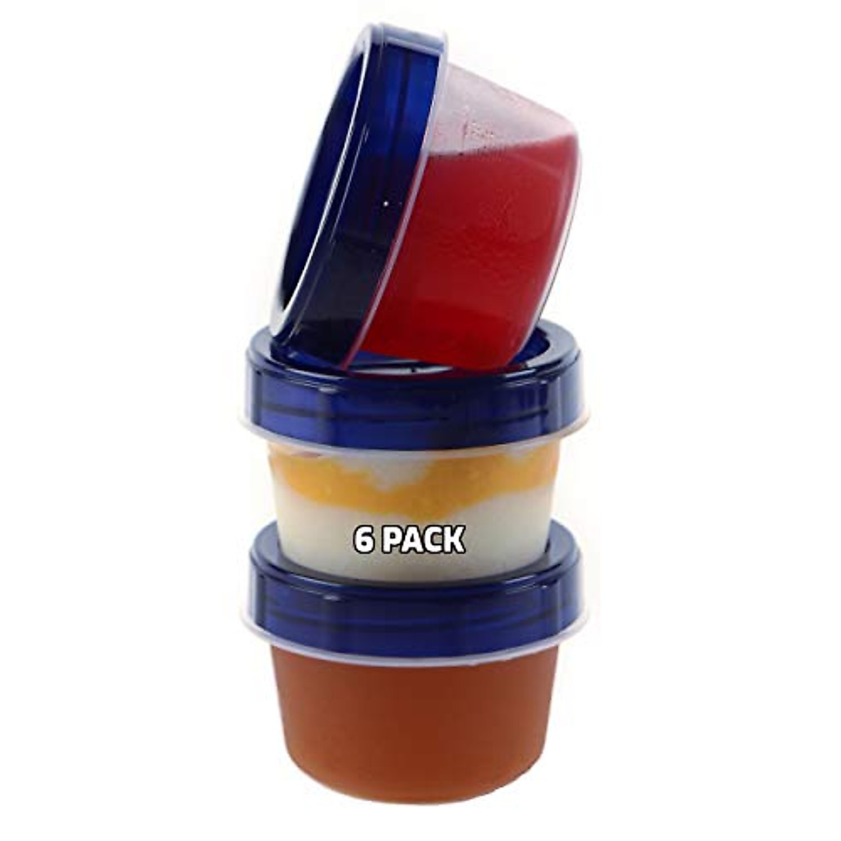 [6 PACK] 4oz Twist Top Storage Containers - Airtight Plastic Food Storage Canisters with Twist & Seal Lids, Leak-Proof - Reusable, Stackable, BPA-Free Snack Containers