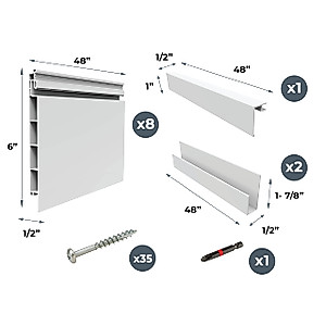 CrownWall PVC Slat Wall Panels Garage Wall and Home Organizer Storage System | Heavy Duty Organization and Easy Installation | 4ft by 4ft (16 sqft) Section, Dove Grey