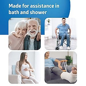 Medline Shower Chair Seat with Padded Armrests and Back Heavy Duty Shower Chair for Bathtub Slip Resistant Shower Seat with Adjustable Height Shower Chair for Inside Shower with 350 lb Capacity