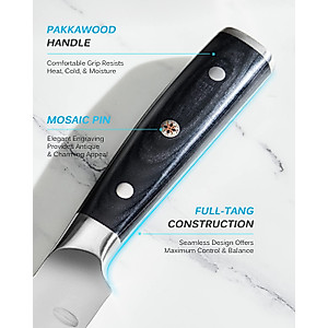 KYOKU 12" Slicing Knife, Samurai Series Brisket Knife for Meat Cutting with Pakkawood Handle, Japanese High Carbon Steel Meat Carving Knife for BBQ Brisket Turkey Ham Rib Roast Beef with Sheath & Case