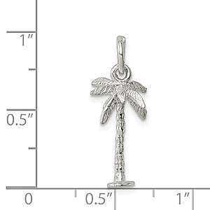 Auriga Fine Jewelry Sterling Silver Palm Tree Charm Pendant Gift for Women