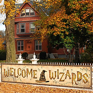 Halloween Magical Witch Decorations Outdoor Wizard Banner for Fence Halloween Party Decorations and Supplies for Home