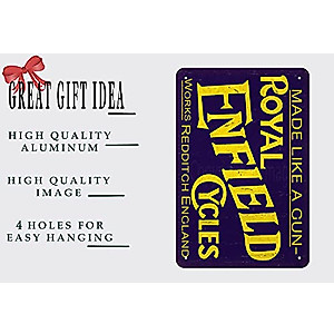 Royal Enfield Retro Metal Tin Sign Royal Poster Home, Garage, Man cave, Plate, Cafe, Pub, Motel Art Wall Decor 8x12 Inches