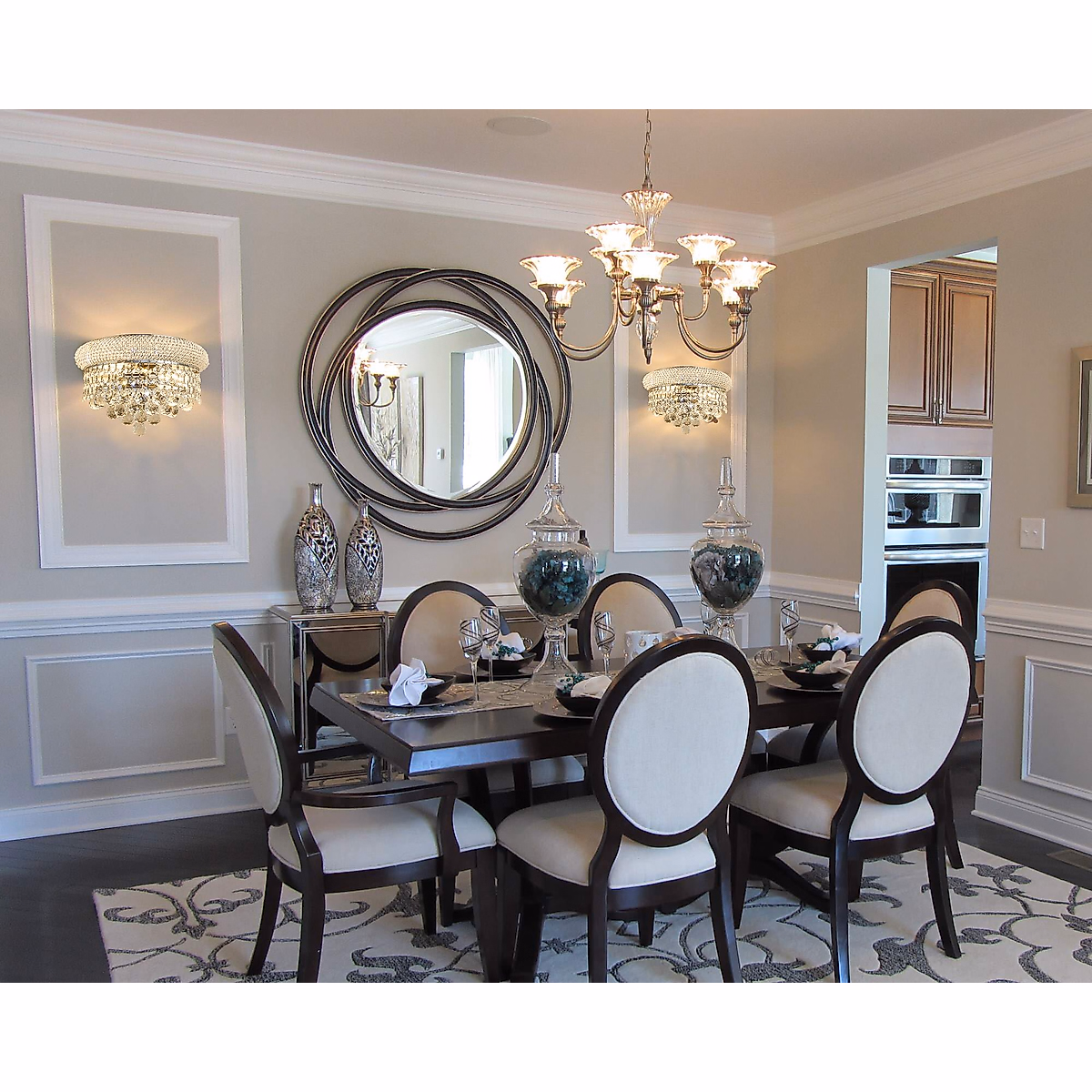 Homeooze 2-Lights Empire Crystal Wall Sconce Light for Living Room Dining Room Bathroom Vanity Mirrors Hallway Bedroom Closet Stairway (Chrome)