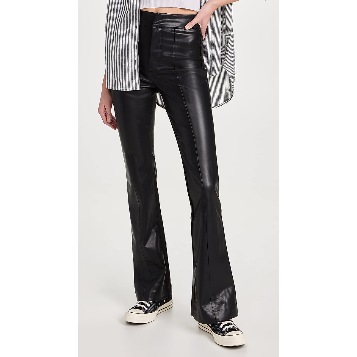 [BLANKNYC] Womens Vegan Leather High Rise Pants, Stand Out, 31-32 US