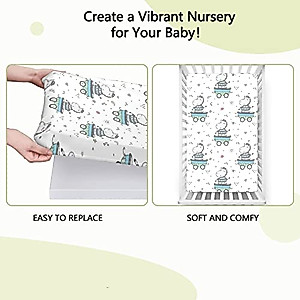 Star Themed Fitted Mini Crib Sheets,Portable Mini Crib Sheets Soft Toddler Mattress Sheet Fitted-Baby Sheet for Boys Girls,24“ x38“,Multicolor