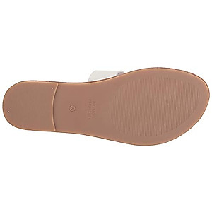 Amazon Essentials Women's Flat Banded Sandal, White, 9