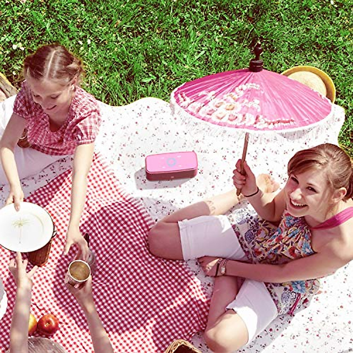 DOSS Bluetooth Speaker, SoundBox Touch Portable Wireless Speaker with 12W HD Sound and Bass, IPX4 Water-Resistant, 20H Playtime, Touch Control, Handsfree, Speaker for Home, Outdoor, Travel-Pink