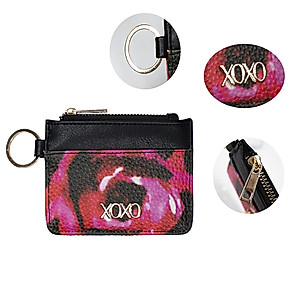 XOXO Women’s Wallet Small Floral Print Saffiano Leather Key Card Id Coin Case Purse XW321491G-42-A56 0