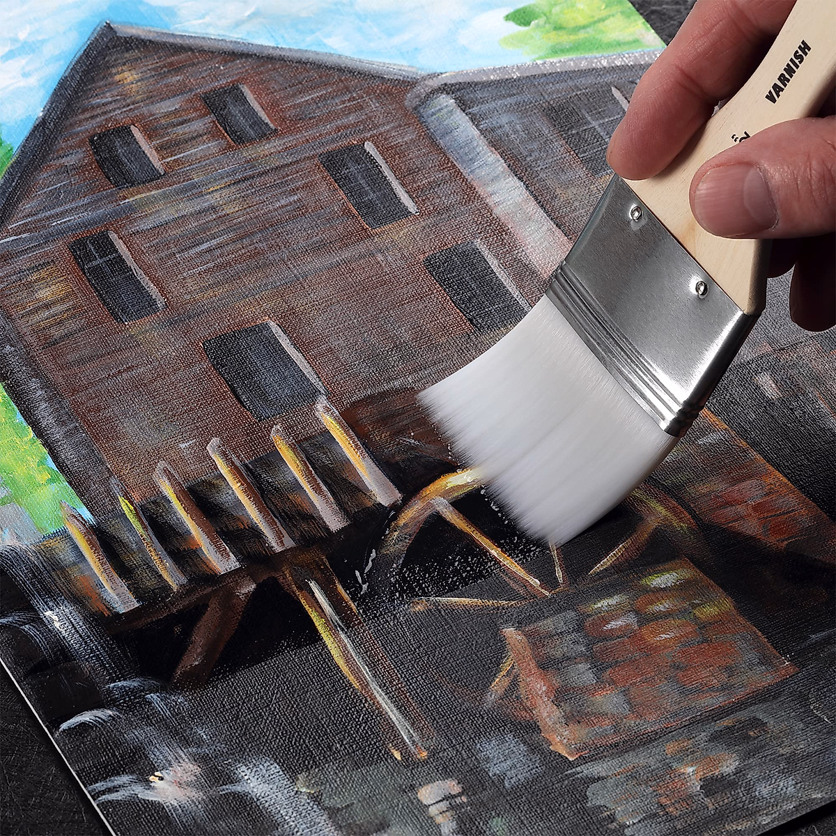 Creative Mark Disposable Varnish Brush Set - Single-Use Disposable Brushes for Varnish, Most Paints, Gesso, & More! - 6-Pack