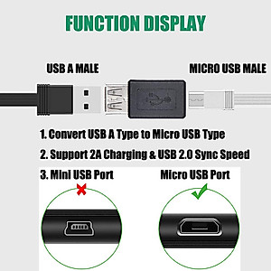 Warmstor 3-Pack USB 2.0 A Female to Micro USB Female Adapter Converter Connector Support Data Sync & Charging