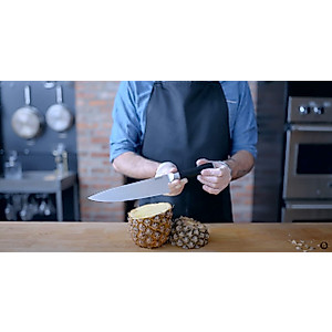 Babish German High-Carbon 1.4116 Steel Cutlery, 3-Piece w/Knife Roll & High-Carbon 1.4116 German Steel Cutlery, 8" Chef Knife,