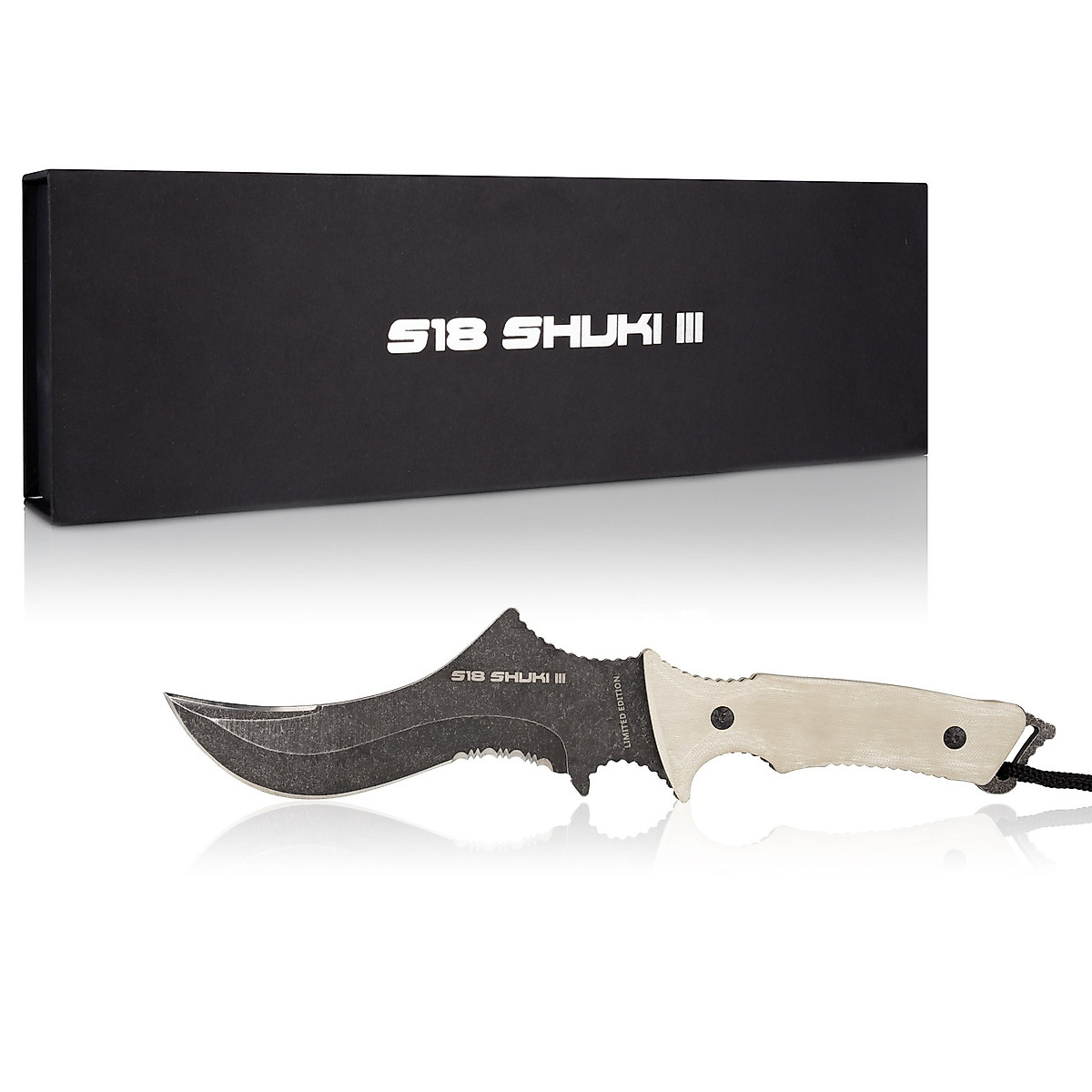 S.R.T. S18 Premium Fixed Blade Knife | Stainless Steel 6.5” Curved Blade with Heavy-Duty 600D Polyester Sheath | Perfect for Tactical Defense, Hunting, Camping, and Survival