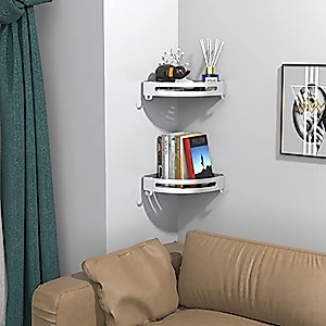 2 Pack Corner Shower Caddy,Waterproof Shower Shelf ,Bathroom Shower Organizer,No Drilling Shower Shelves , Thickened Anti-Rust Space Aluminum Shower Caddy, Shower Organizer with 4 Hooks (Silver)