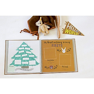 Lucy Darling Little Camper Memory Book, Luxury First 5 Years Journal & Photo Album, Baby Scrapbook Album for Baby Boy & Girl, Unique Keepsake Baby Books, Gender Neutral Milestone Diary, New Mom Gifts