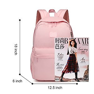 Reqinqin Backpack for Girls Backpack Pink Waterproof Large Space School Backpack Suitable for Age for Over 6 Years old Kids Elementary Bookbag Lightweight Travel Toddler Backpack（Pink ）