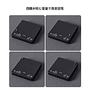 Coffee Scale,Tiny-2 Espresso Scale with Timer and 2kg/0.1g SearchPean Food Scales Digital Weight Grams and Oz，Invisible Screen，Measures in g/oz/ml
