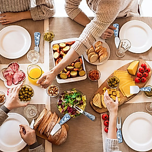 Lucgifou Cheese Knife Set, 4 Pieces Marble Cheese Spreader Knives Set,Cutter Butter Spreader with Ergonomic Ceramic Handle for Bread, Stainless Steel Cheese Spreader Knife