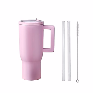 20 oz Tumbler with Handle Flip Straw,100% Leak Resistant Water Bottle,Insulated Cup Reusable Stainless Steel & Rubber Base Straw,Travel Mug,BPA FREE,Gifts, Bubblegum