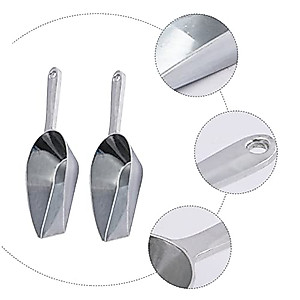 Zerodeko 2pcs Ice Scoop Condiments Scoop Metal Food Scoop Kitchen Scoops Pooper Scooper Metal Ice Cube Candy Stainless Steel Ice Scoop Professional Bar Scoop Professional Ice Scoop Silver