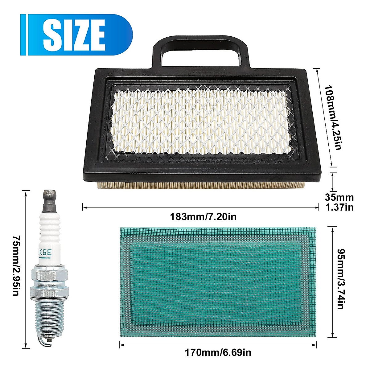 Air Filter & Oil Filter Set Replacement for BS 499486 808656 691035 John Deer L120 Poulan 18-26HP L111 L118 LA130 LA140 LA140 LA150 D130 D140 GY21056