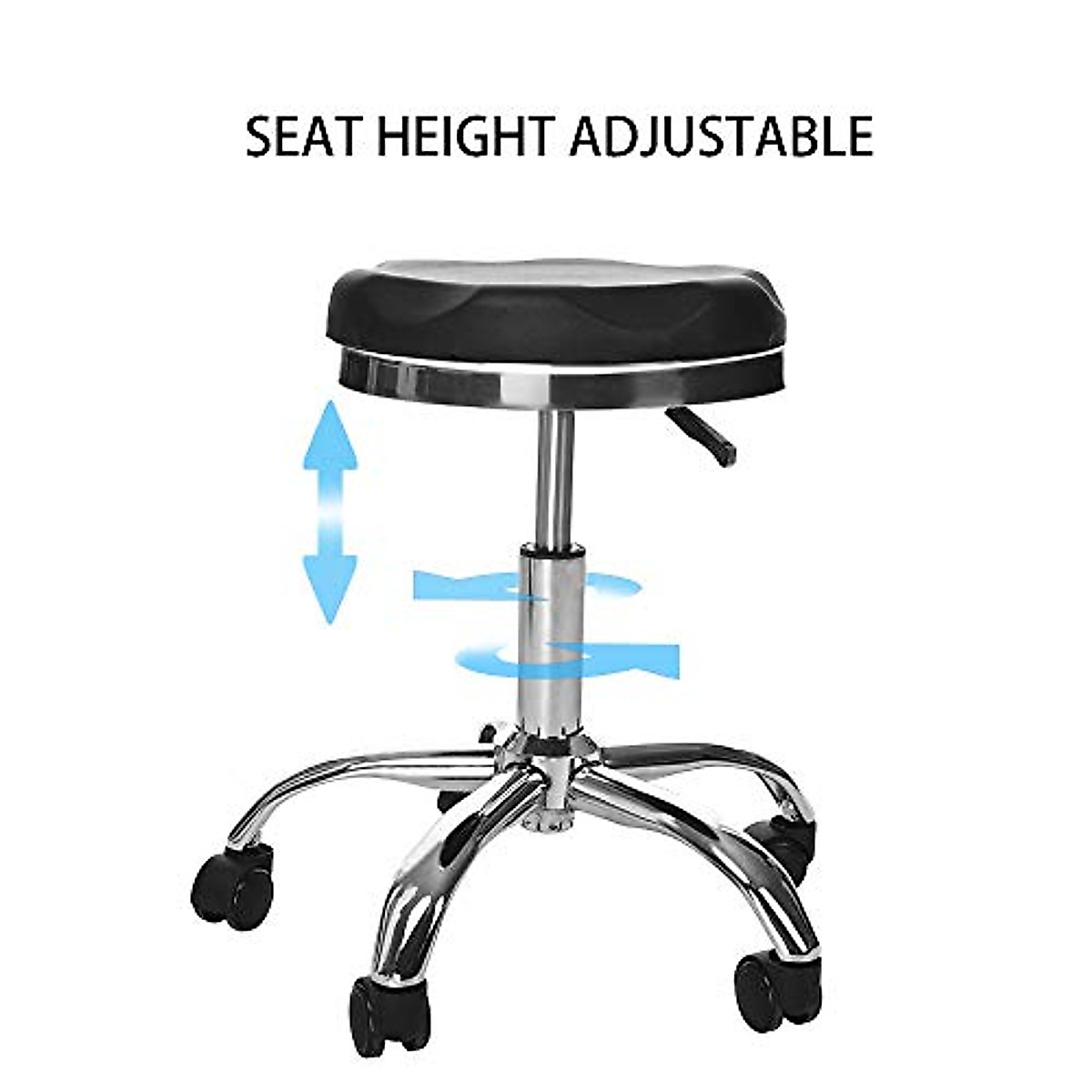 YOMXL Rolling Swivel Saddle Stool with Wheels Height Adjustable for Salon Spa Ergonomic Swivel Chair